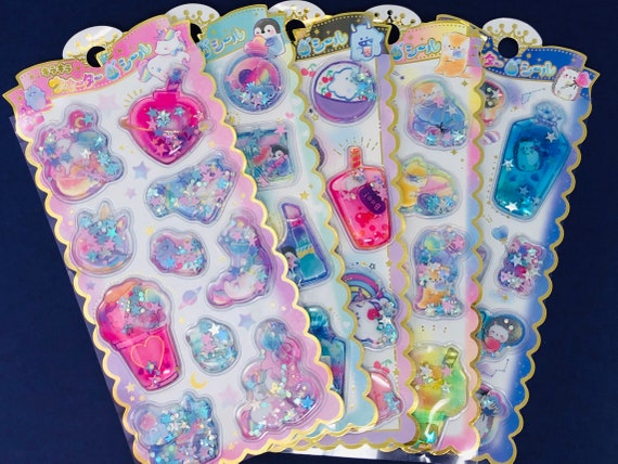 MORE Shaker Stickers Filled With Water Confetti and Glitter | Etsy