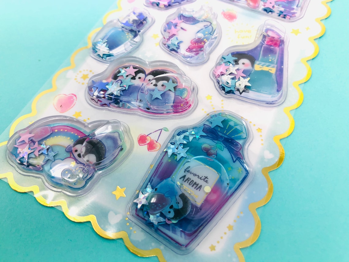 MORE Shaker Stickers Filled With Water Confetti and Glitter - Etsy