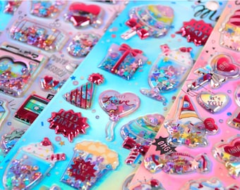 Water Liquid Shaker Stickers Filled With Confetti and Glitter - Etsy