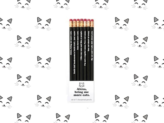 Cat Pencils School Supplies - Etsy