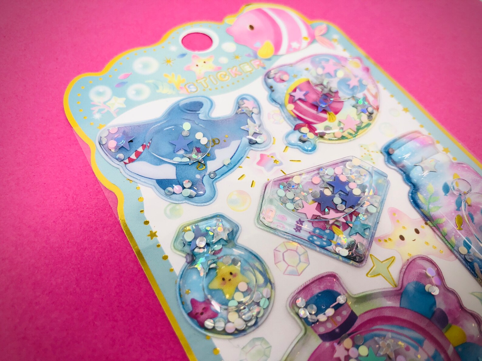 Sea Creature Shaker Liquid Stickers Filled With Water - Etsy