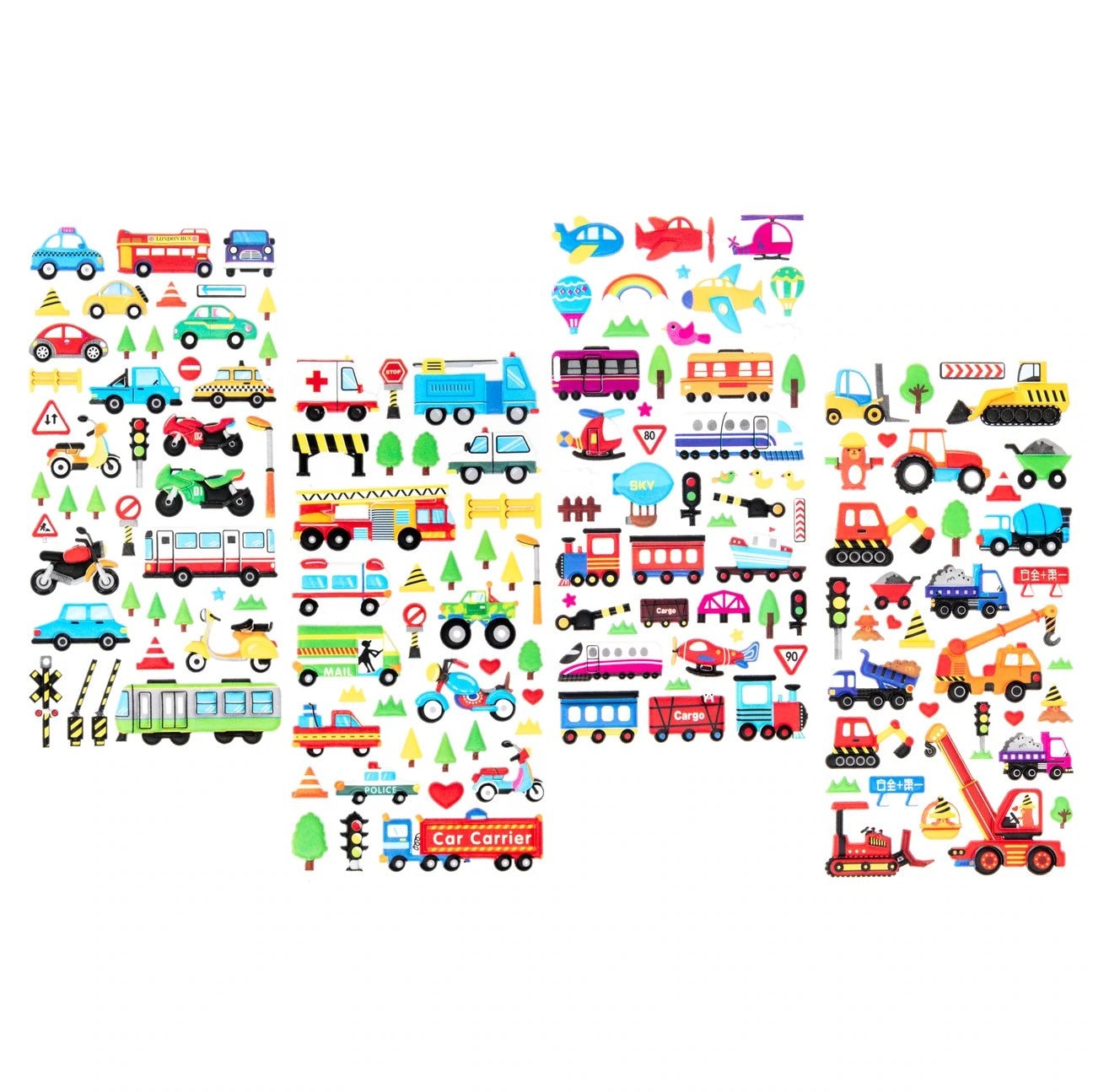 Puffy Transportation Stickers 4 Designs Trains Emergency | Etsy