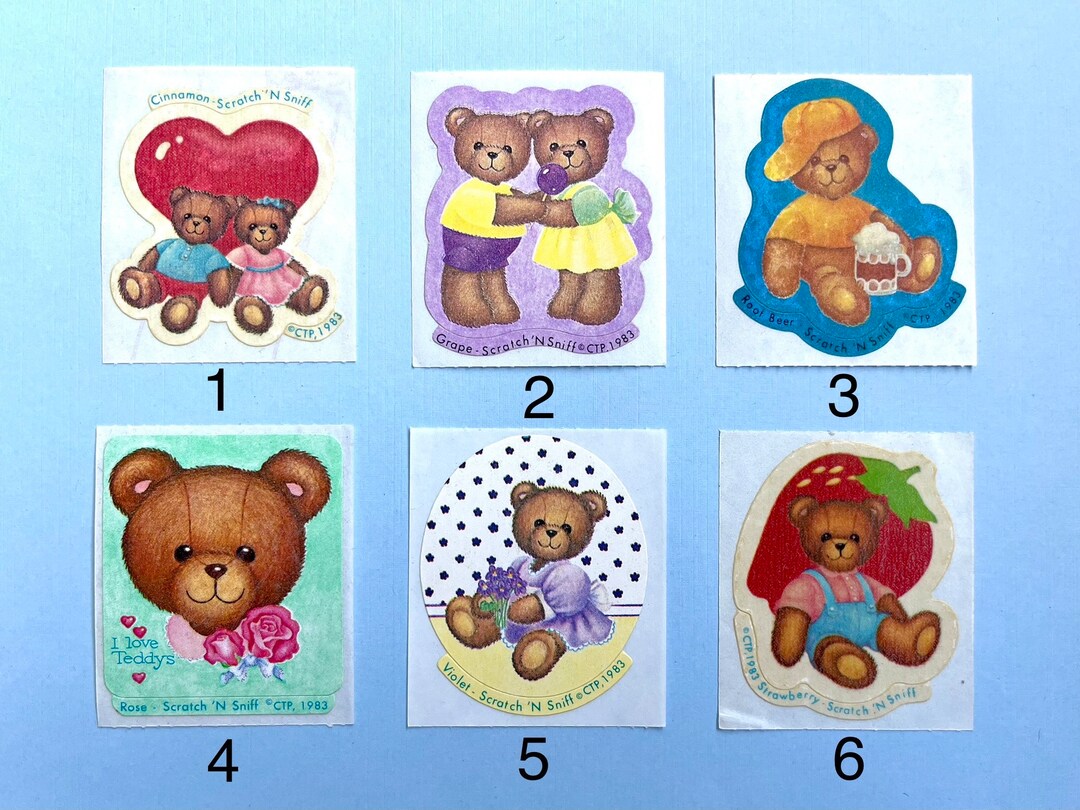 1983 CTP Vintage Bear Stickers. Scratch and Sniff Stickers - Etsy