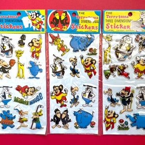 1978 Terrytoons Vintage Stickers. Mighty Mouse, Heckle and Jeckle ...