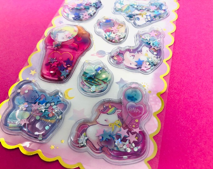 Water Liquid Shaker Stickers Filled With Confetti and Glitter - Etsy