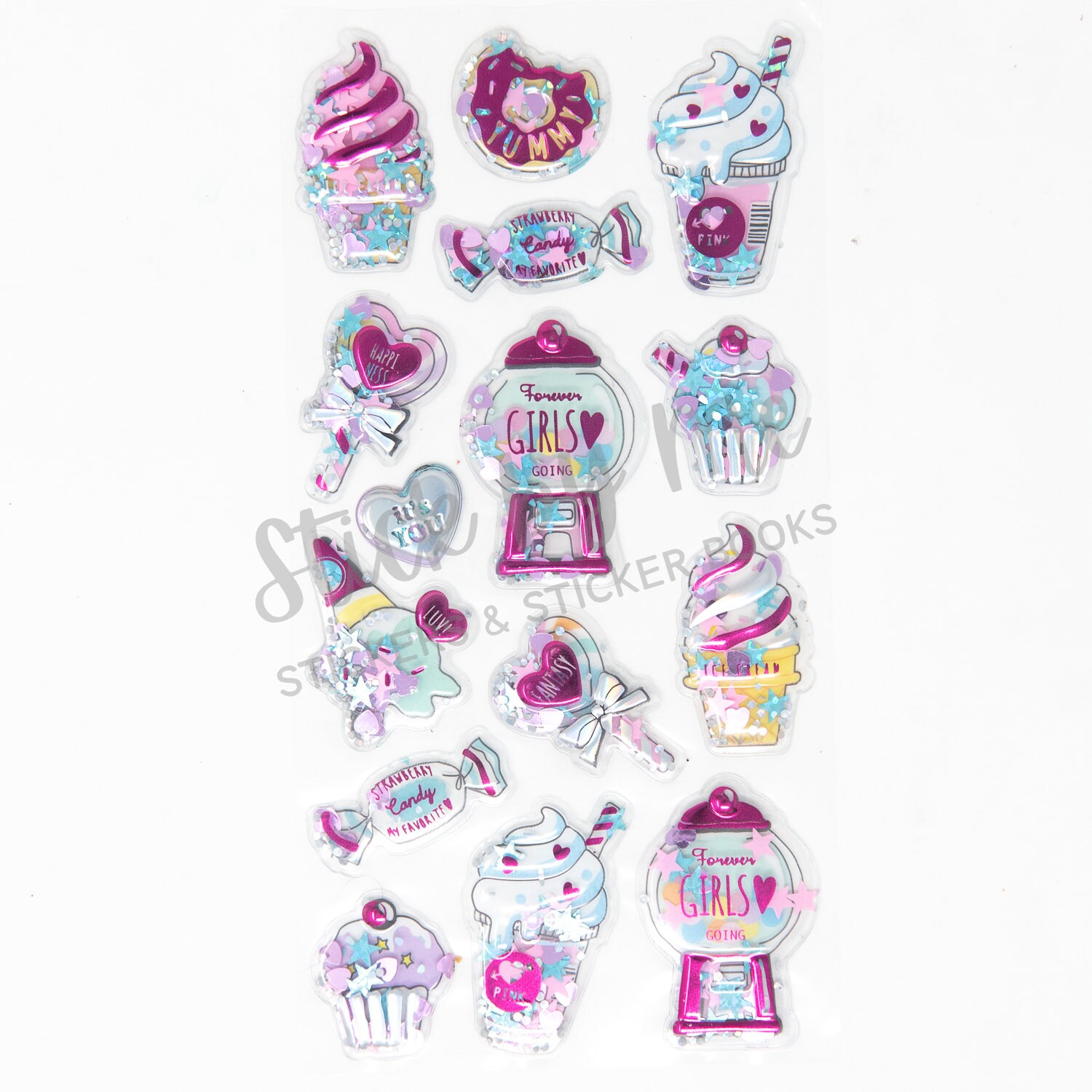 Shaker Stickers Filled Confetti and Glitter | Etsy