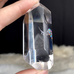 Clear Quartz Freeform Crystal Gem / Phantoms and Rainbows / Excellent ...