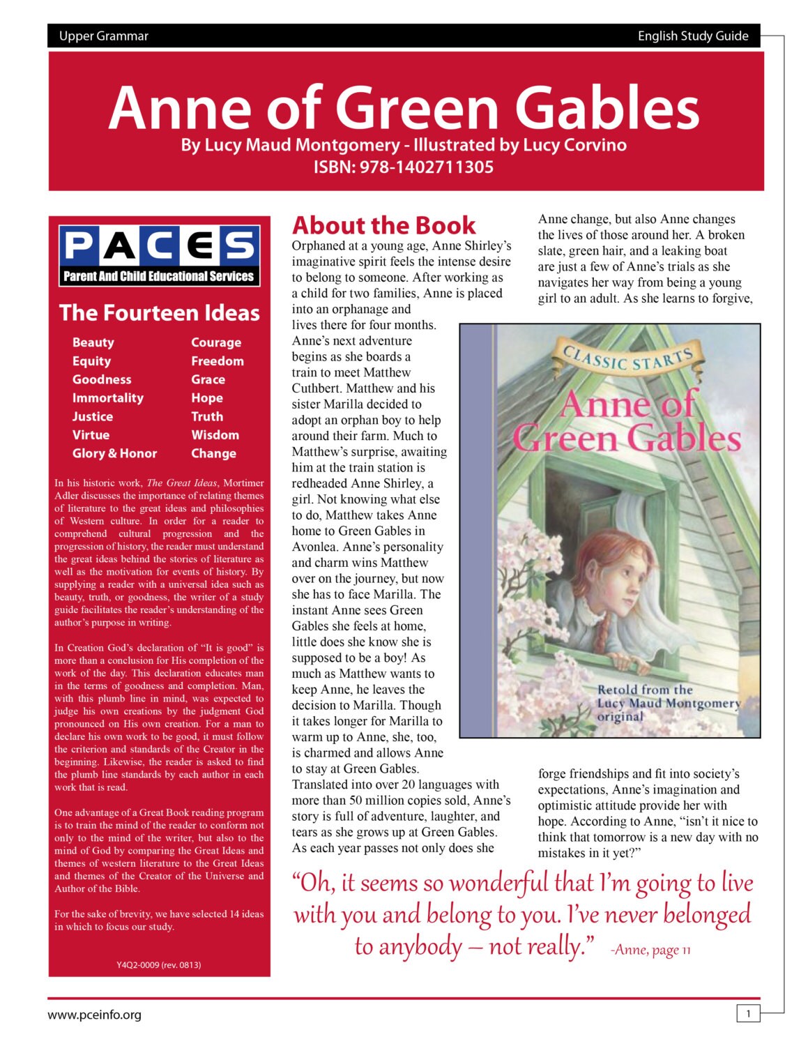 Anne of Green Gables Classic Starts - Study Guide With Answer Key - Etsy