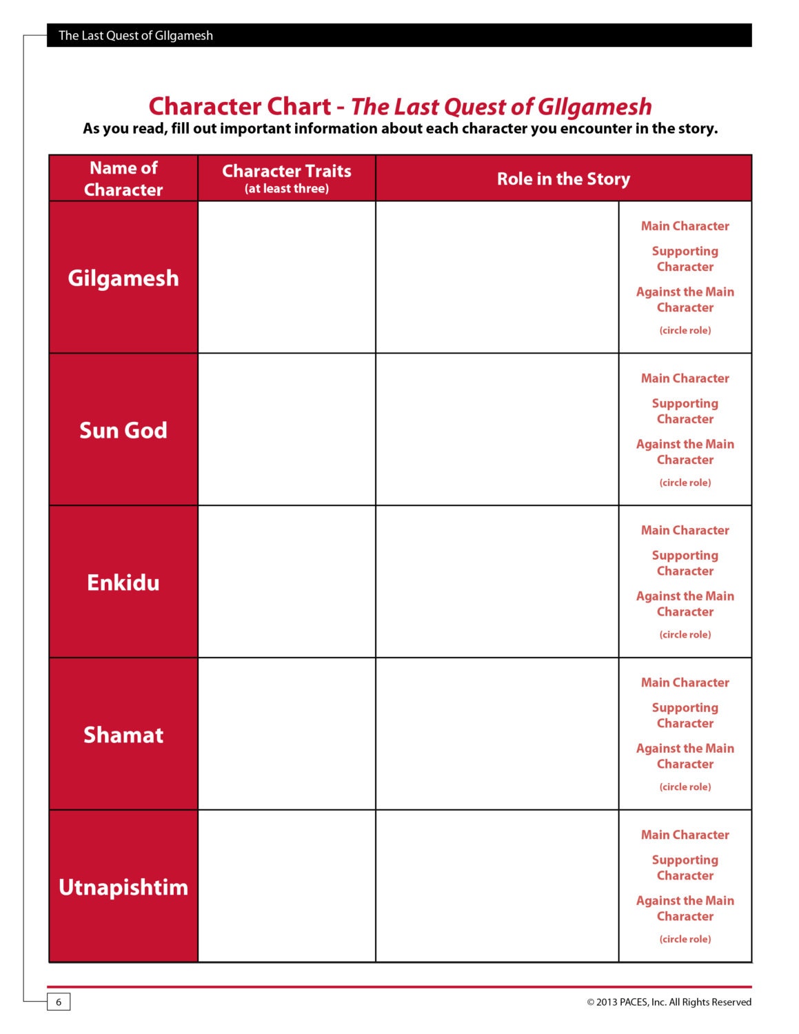The Last Quest of Gilgamesh - Study Guide With Answer Key - Etsy