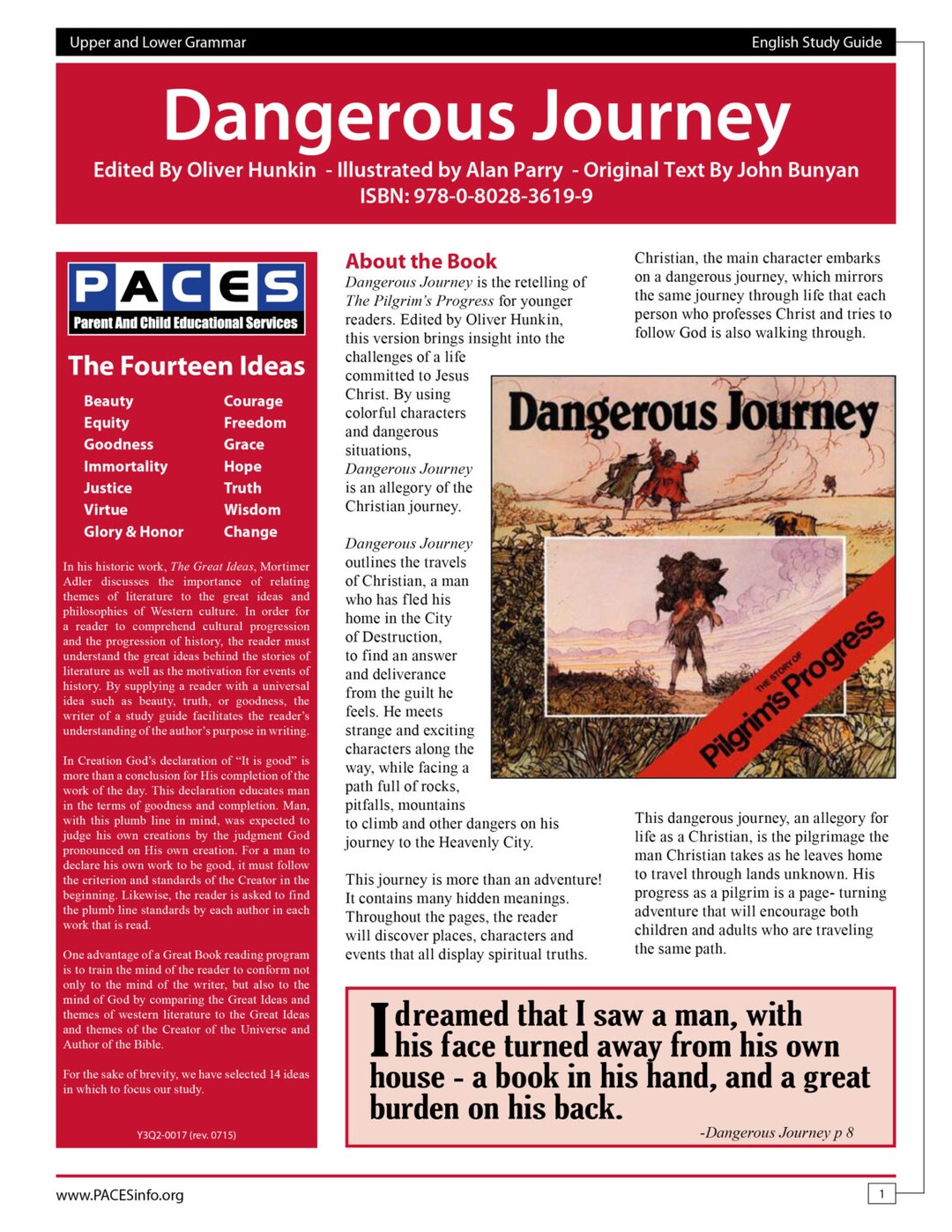 Dangerous Journey (pilgrim's Progress) - Study Guide With Answer Key - Etsy