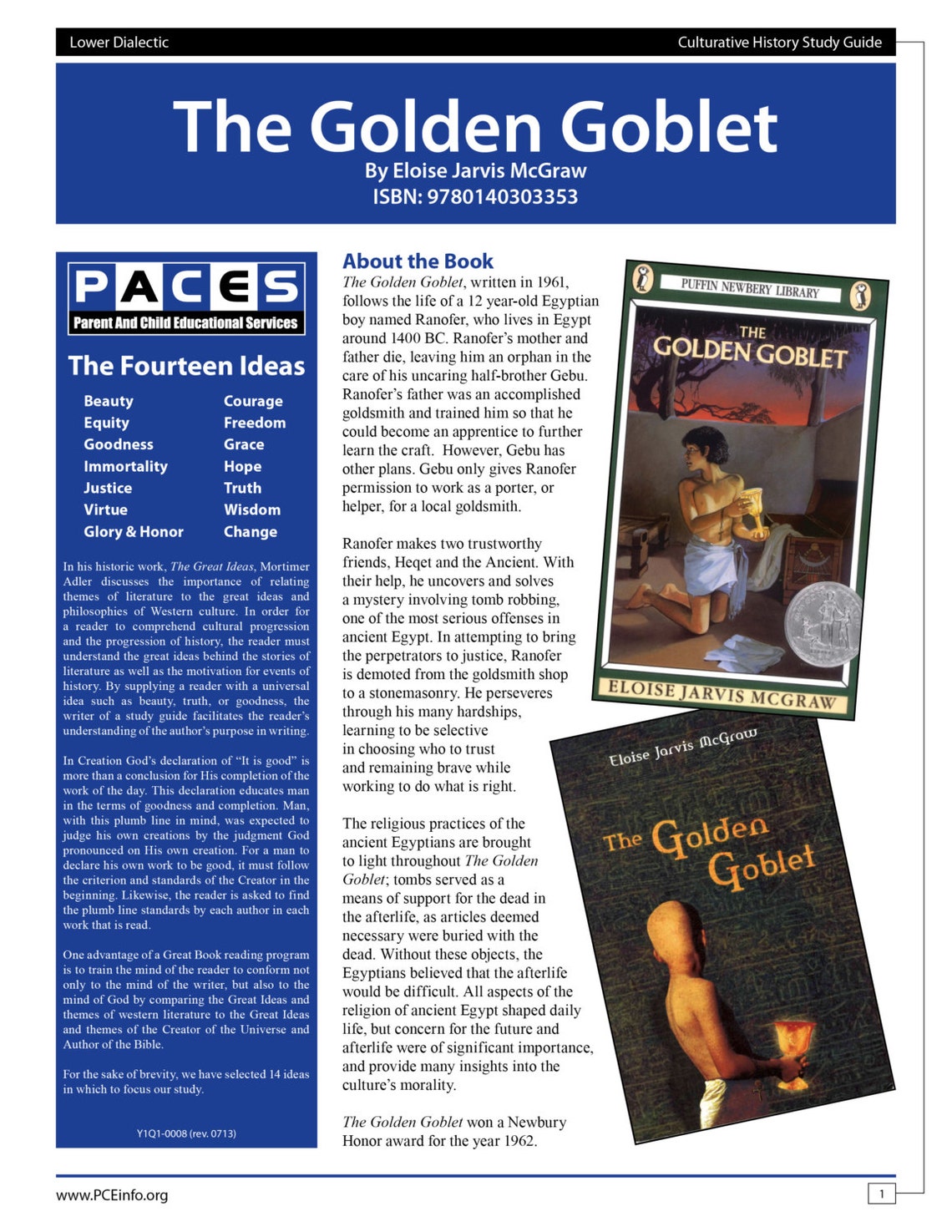 The Golden Goblet - Study Guide With Answer Key! - Etsy