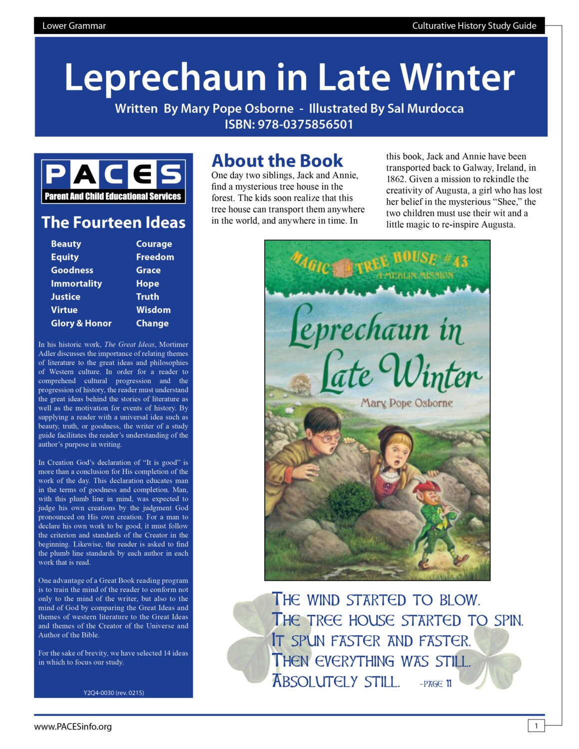 Leprechaun in Late Winter - Study Guide With Answer Key - Etsy