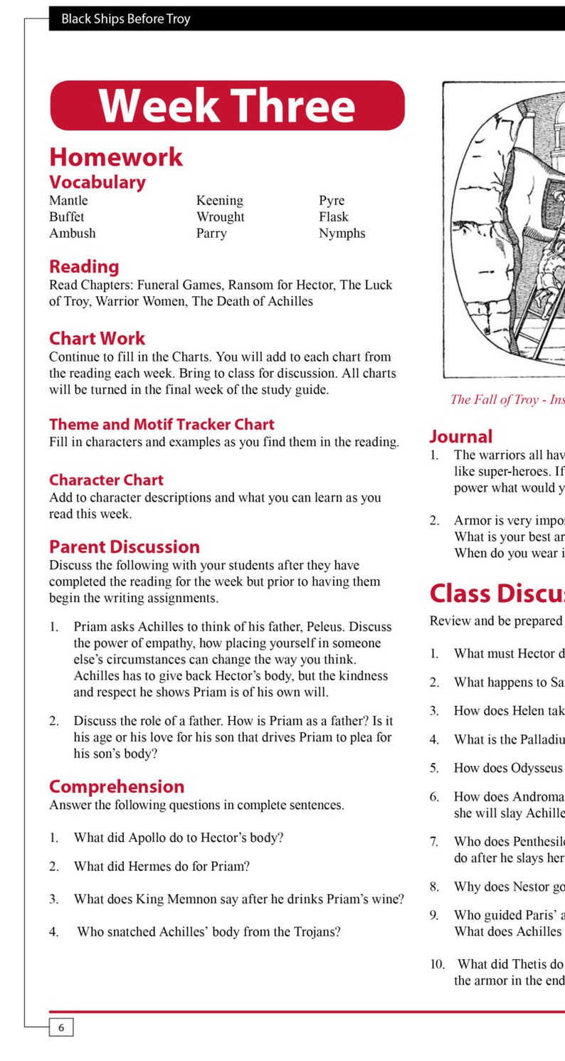 Black Ships Before Troy - Study Guide With Answer Key!! - Etsy