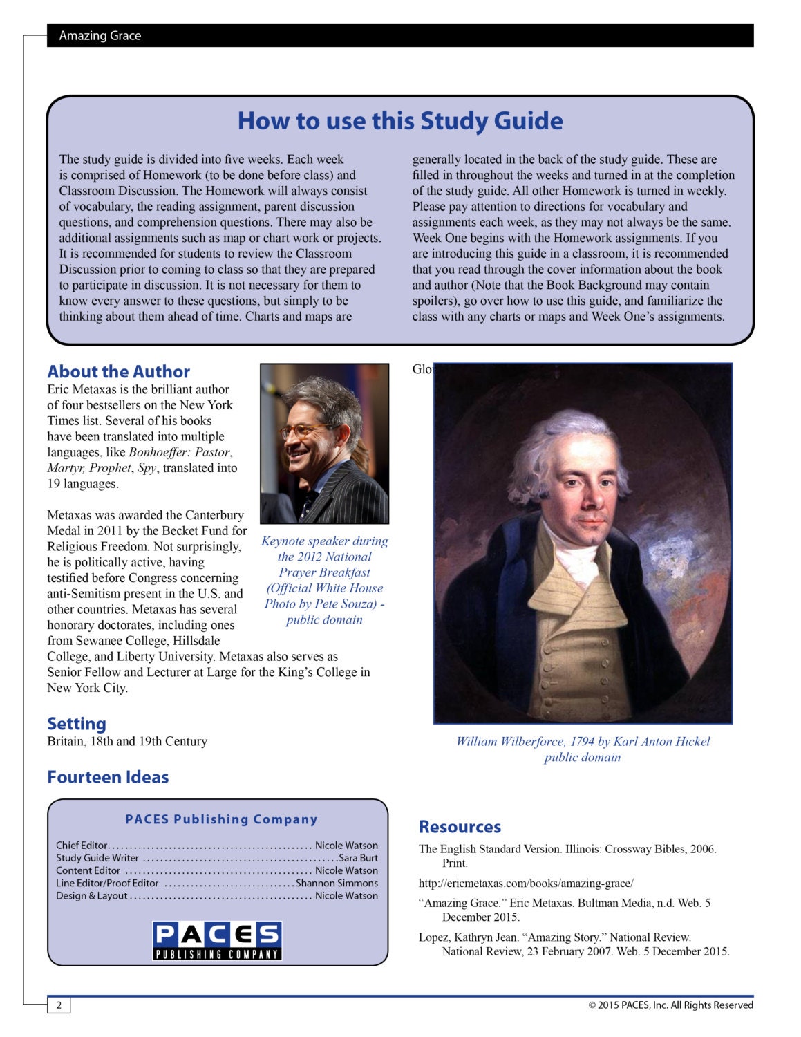 Amazing Grace - Study Guide With Answer Key - Etsy