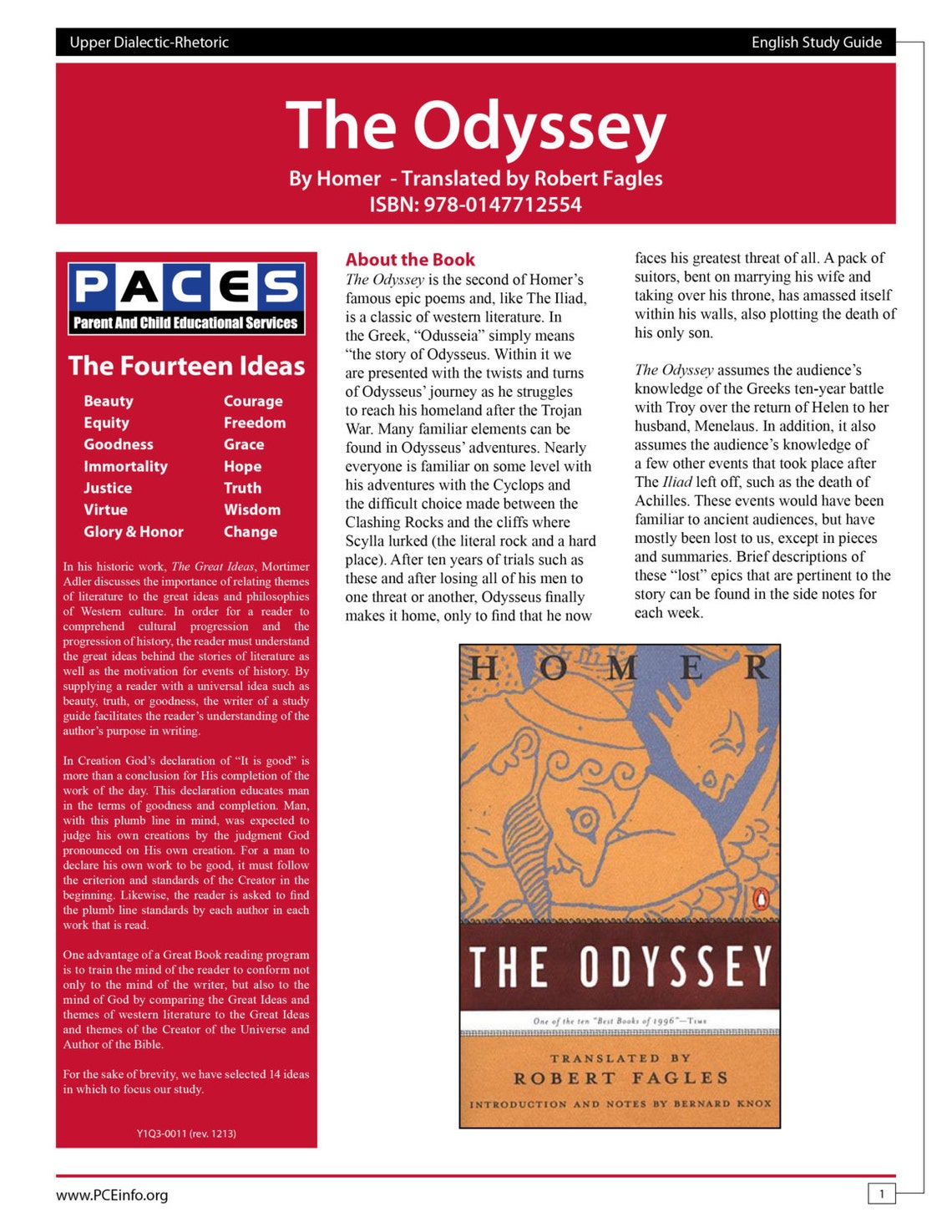 The Odyssey (robert Fagles) - Study Guide With Answer Key - Etsy