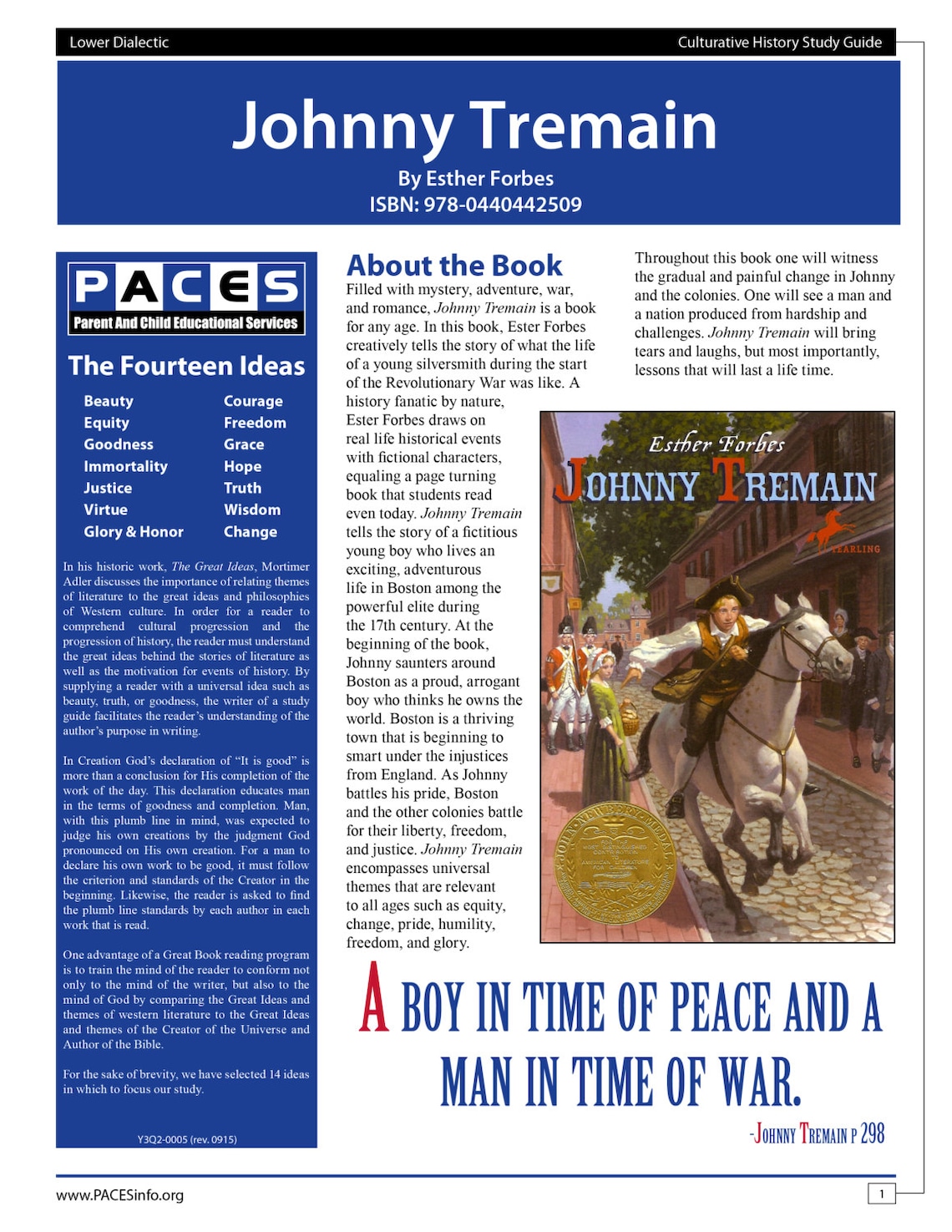 Johnny Tremain - Study Guide With Answer Key - Etsy