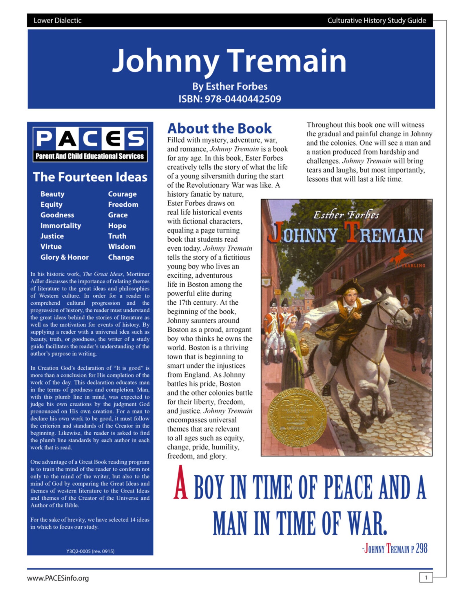 Johnny Tremain - Study Guide With Answer Key - Etsy