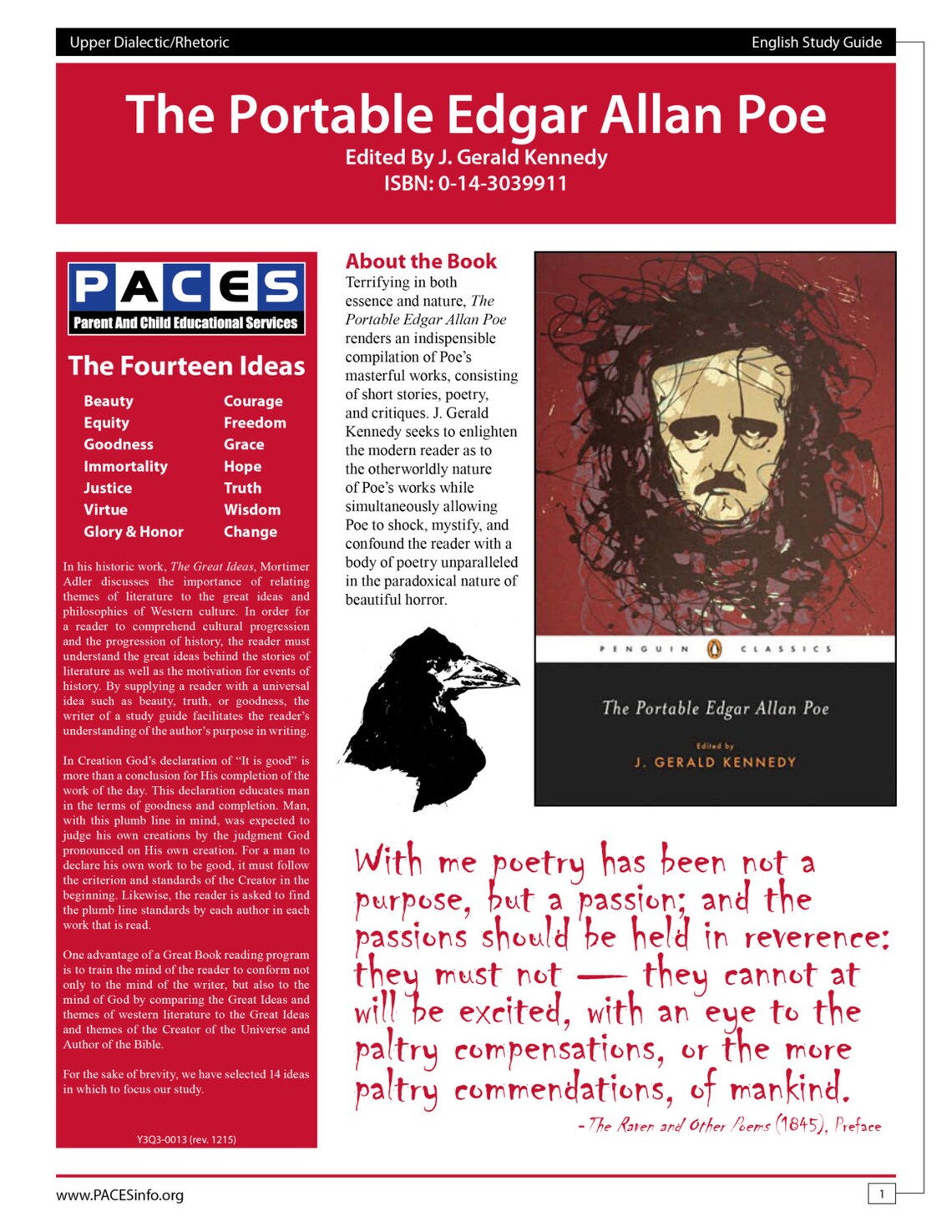 The Portable Edgar Allan Poe - Study Guide With Answer Key - Etsy