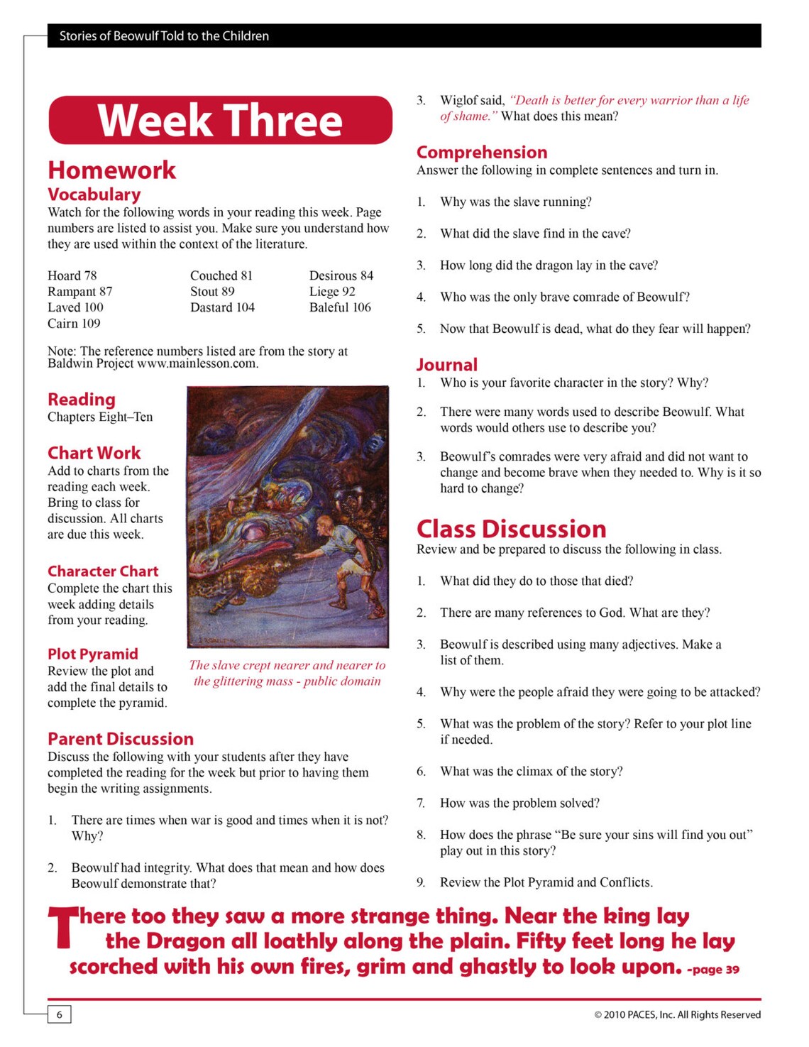 Stories of Beowulf Told to the Children - Study Guide With Answer Key ...