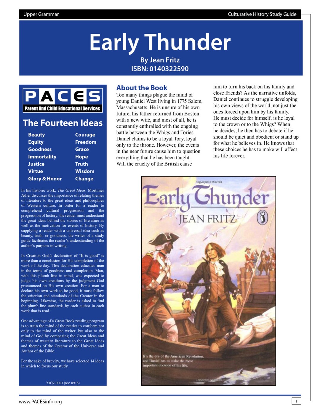 Early Thunder - Study Guide With Answer Key - Etsy