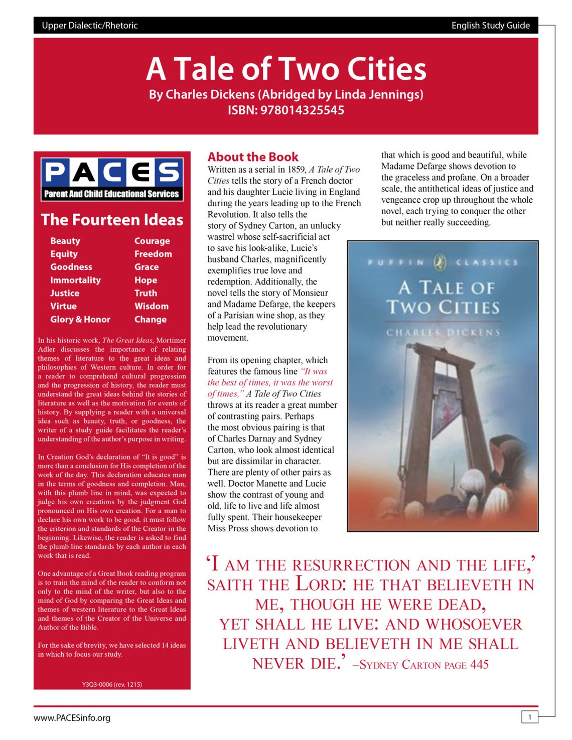 A Tale of Two Cities - Study Guide With Answer Key - Etsy