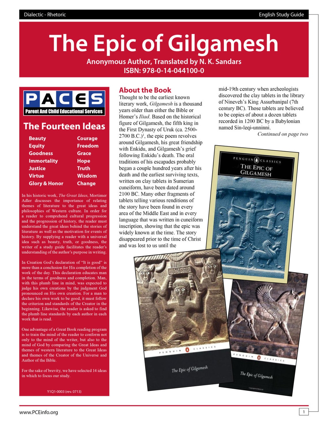 The Epic of Gilgamesh - Study Guide With Answer Key - Etsy