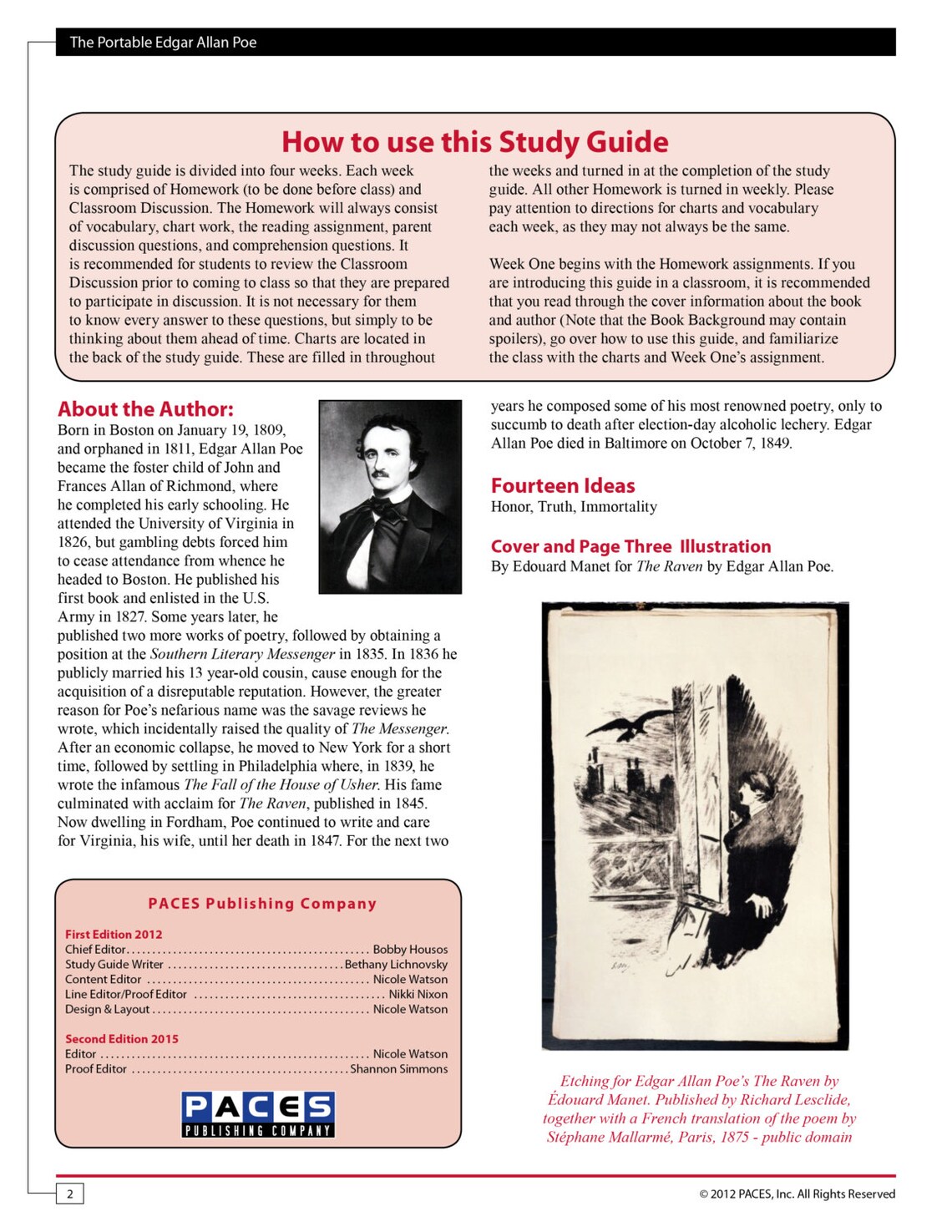 The Portable Edgar Allan Poe - Study Guide With Answer Key - Etsy