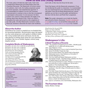 Stories From Shakespeare - Study Guide With Answer Key - Etsy