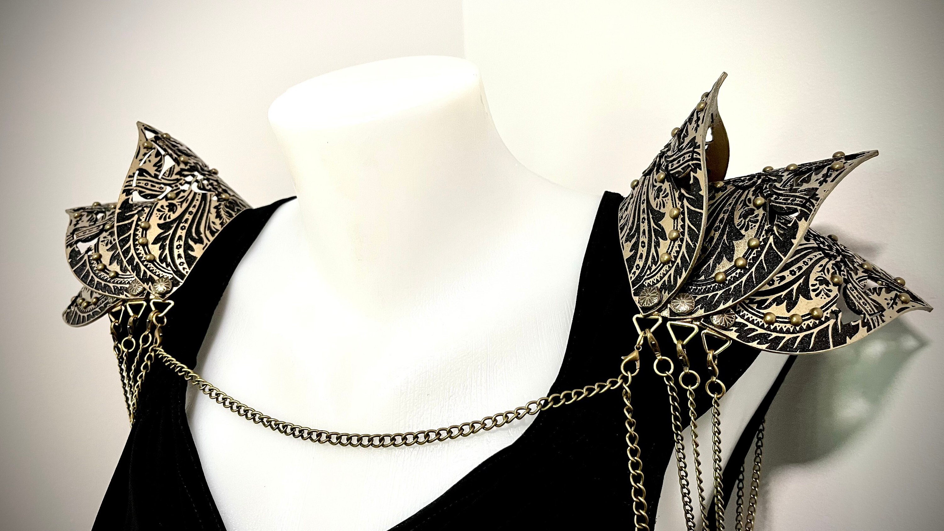 Golden Leather Epaulettes Edgy Shoulder Armor Shoulder - Etsy Canada