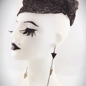 Long Brass Triangle Chain Earrings - Etsy