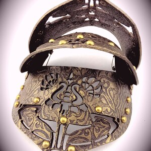 Shoulder Armor - Golden Bronze Leather Epaulets - Etsy