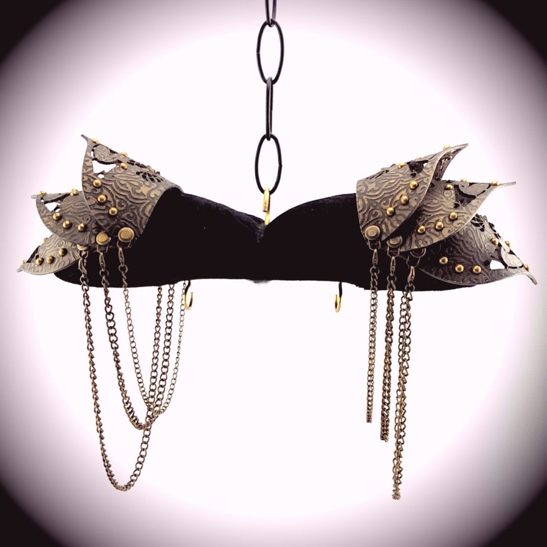 Shoulder Armor - Golden Bronze Leather Epaulets - Etsy