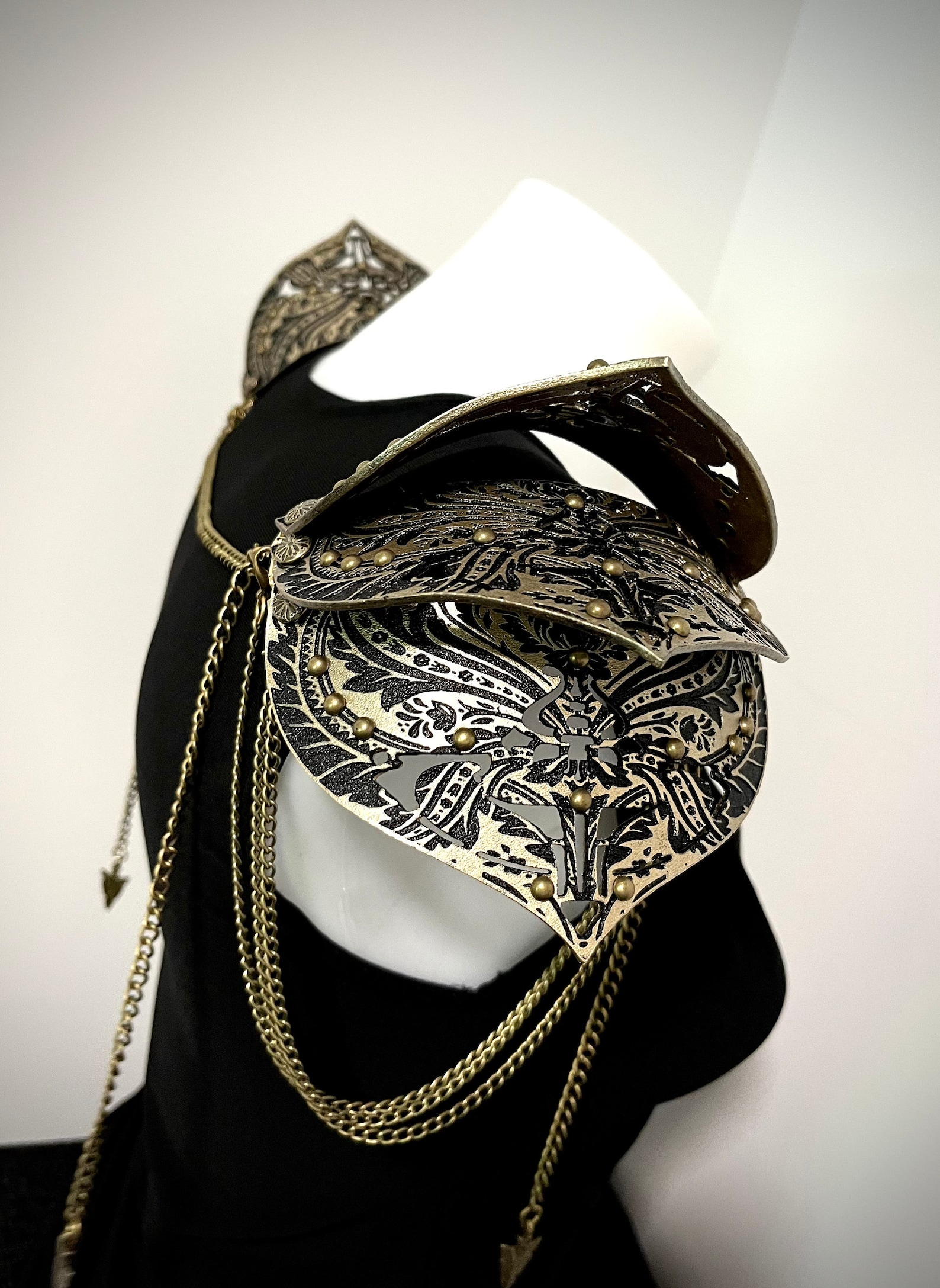 Golden Leather Epaulettes Edgy Shoulder Armor Shoulder - Etsy
