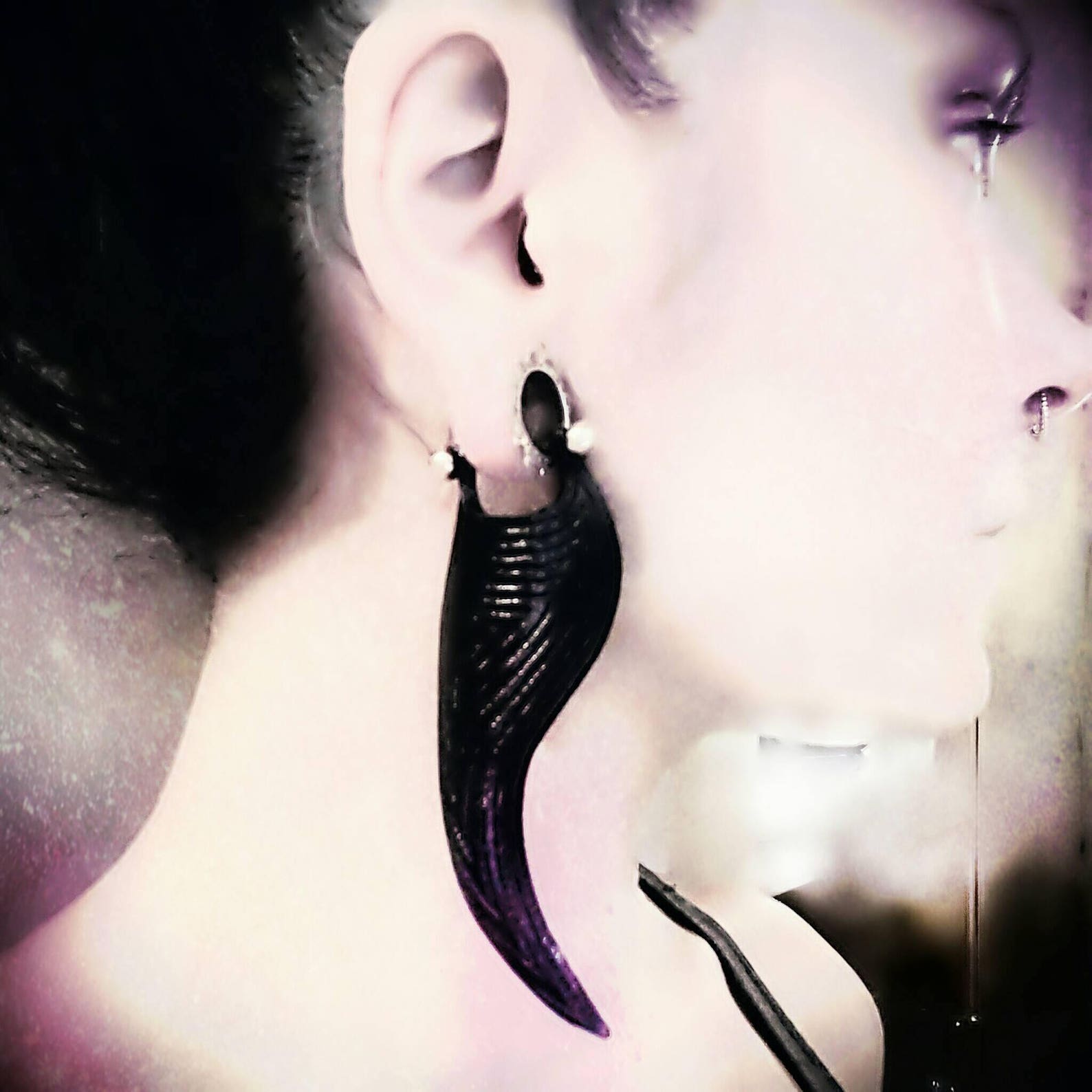 Black Talon Earrings Leather Laser Engraved Raven Claws - Etsy