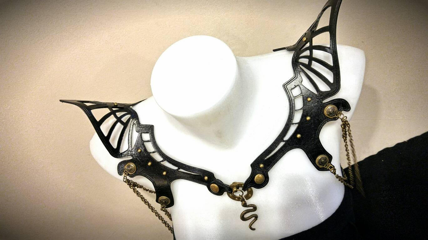 Leather and Chain Shoulder Harness Egyptian Art Deco Fetish | Etsy
