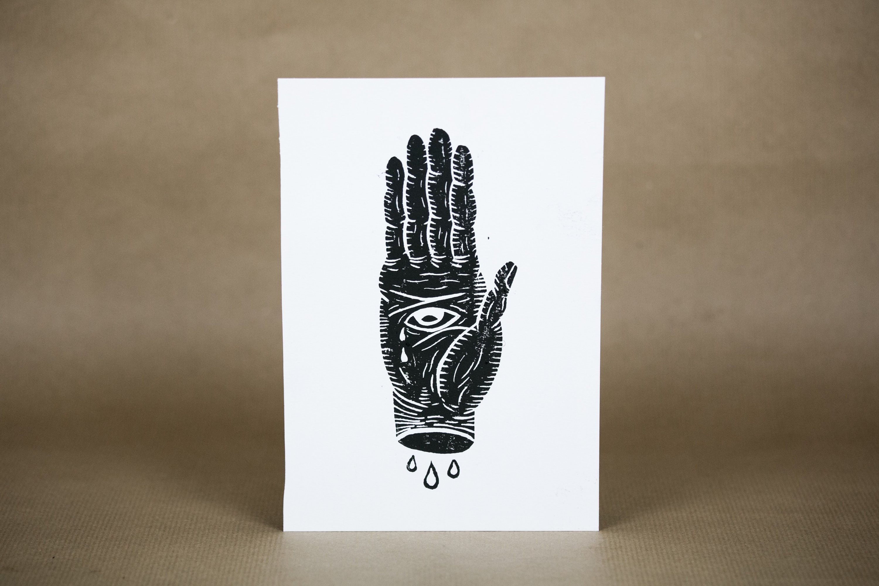 Hand With Eye Linocut Print. Original Print - Hand of Hamsa/ Fatima - 8 ...
