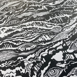 Abstract Sea of Eyes Lino Print. Large Hand Made Linocut Art Print ...