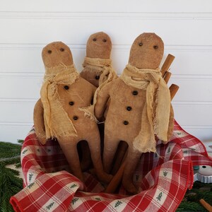 Primitive Gingerbread Man Ornament - Grungy Christmas Gingerbread Tuck ...
