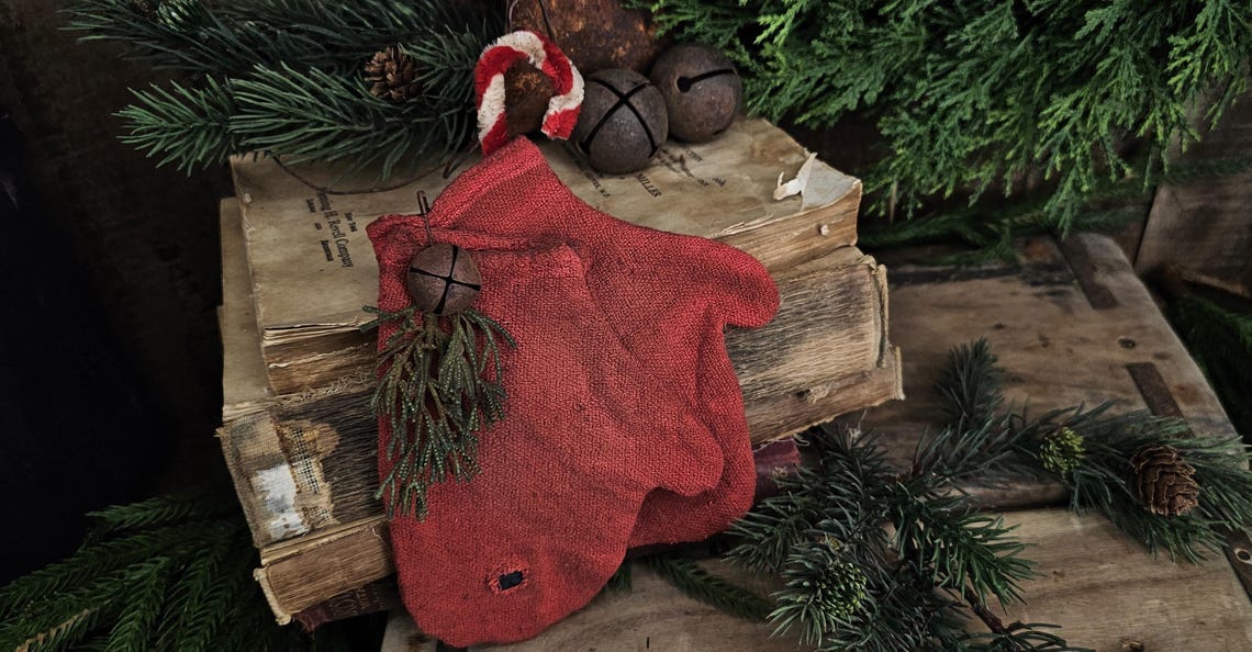 Vintage Christmas Mittens - Rustic Old Winter Mittens - Attic Home ...