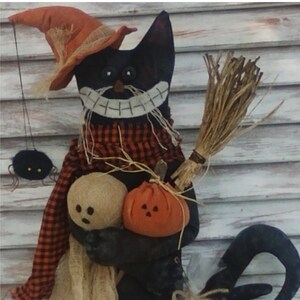 Halloween Cat Sewing Pattern: Primitive Fall Decor (digital Download ...