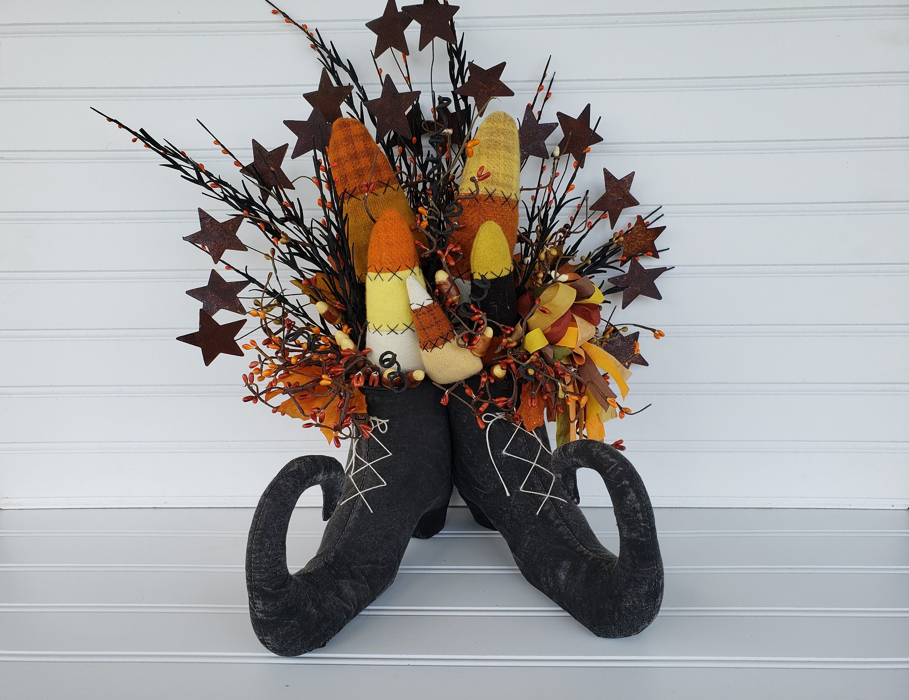 DIY Halloween Witch Boots: Primitive Black Decor, Fall Accent - Etsy