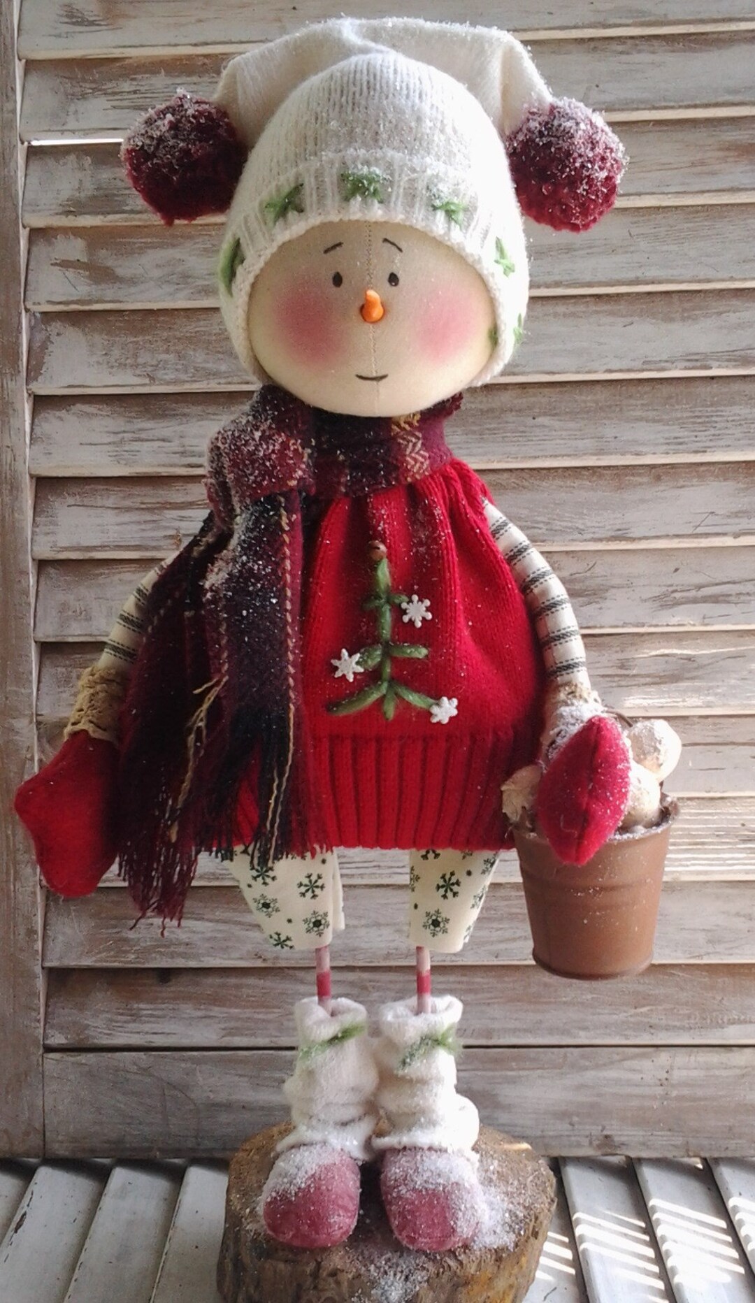 Primitive Snowman Pattern – Christmas Snowman Jake E‑pattern – Winter ...