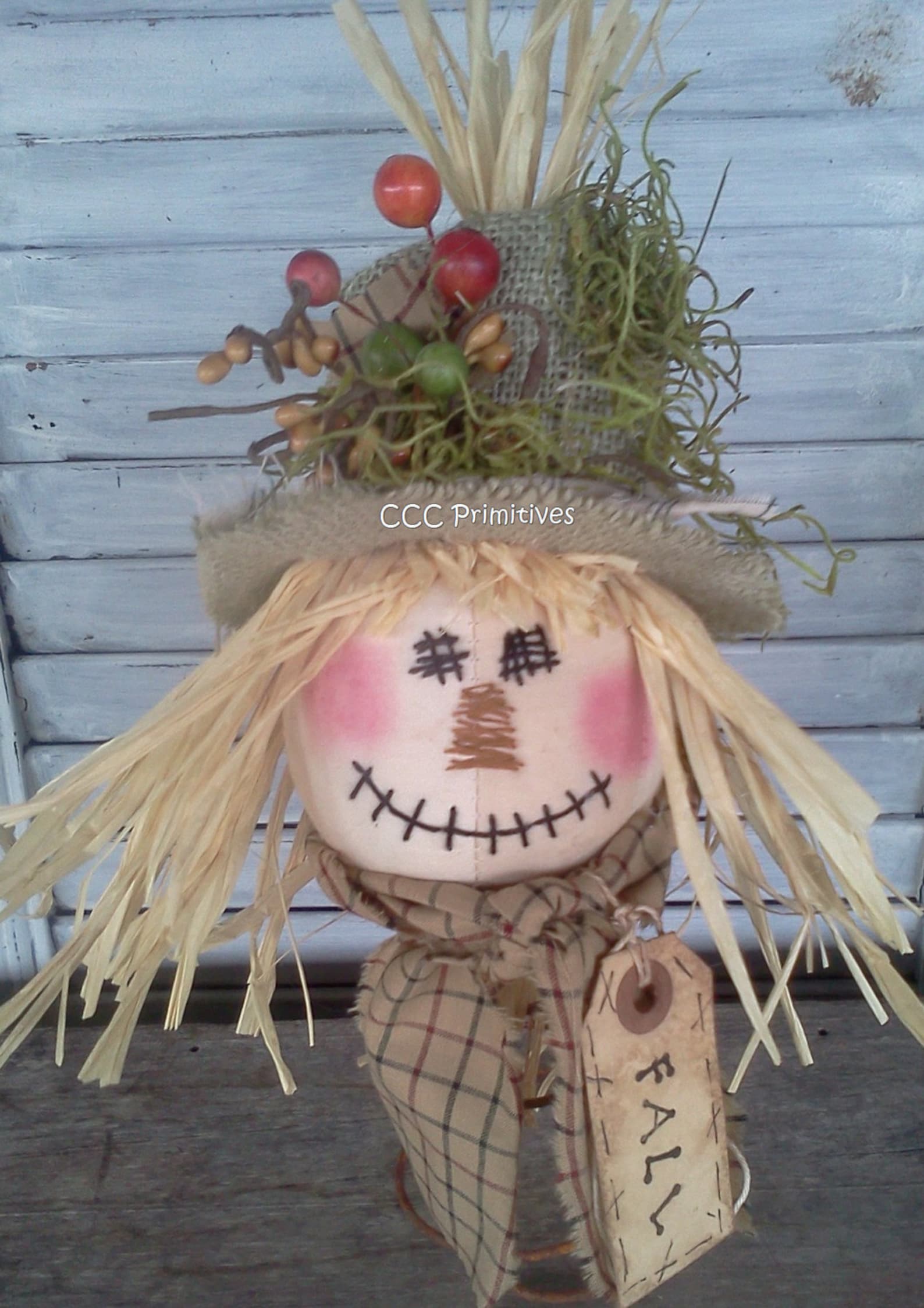 Primitive Scarecrow Nodder Sewing Pattern - Rusty Spring, Fall Decor ...