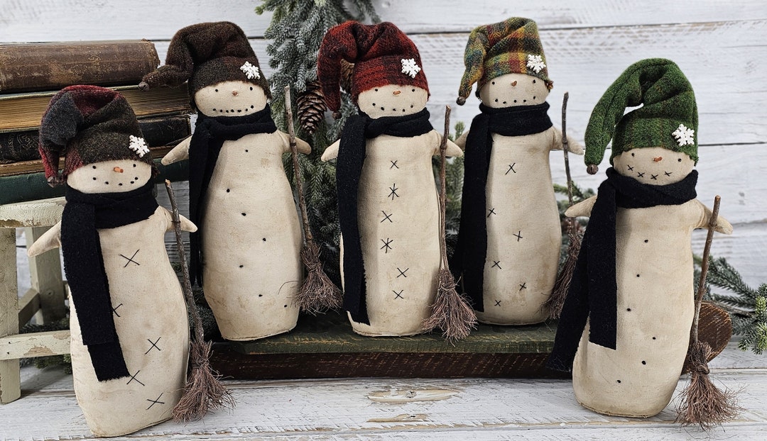 Winter Snowman Primitive Folkart Snowman Tiered Tray Snowman Accent ...