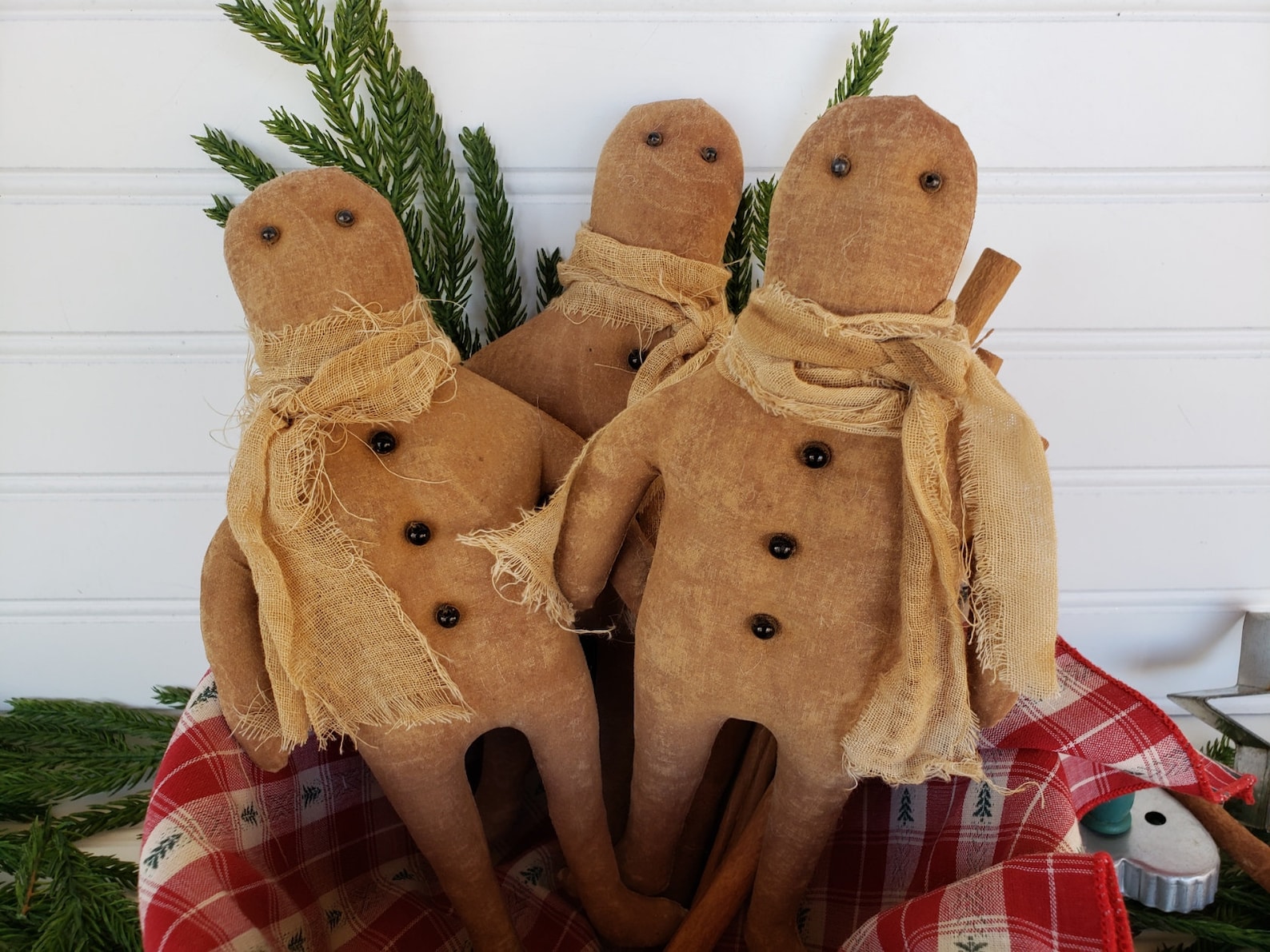 Primitive Gingerbread Man Ornament Grungy Christmas - Etsy