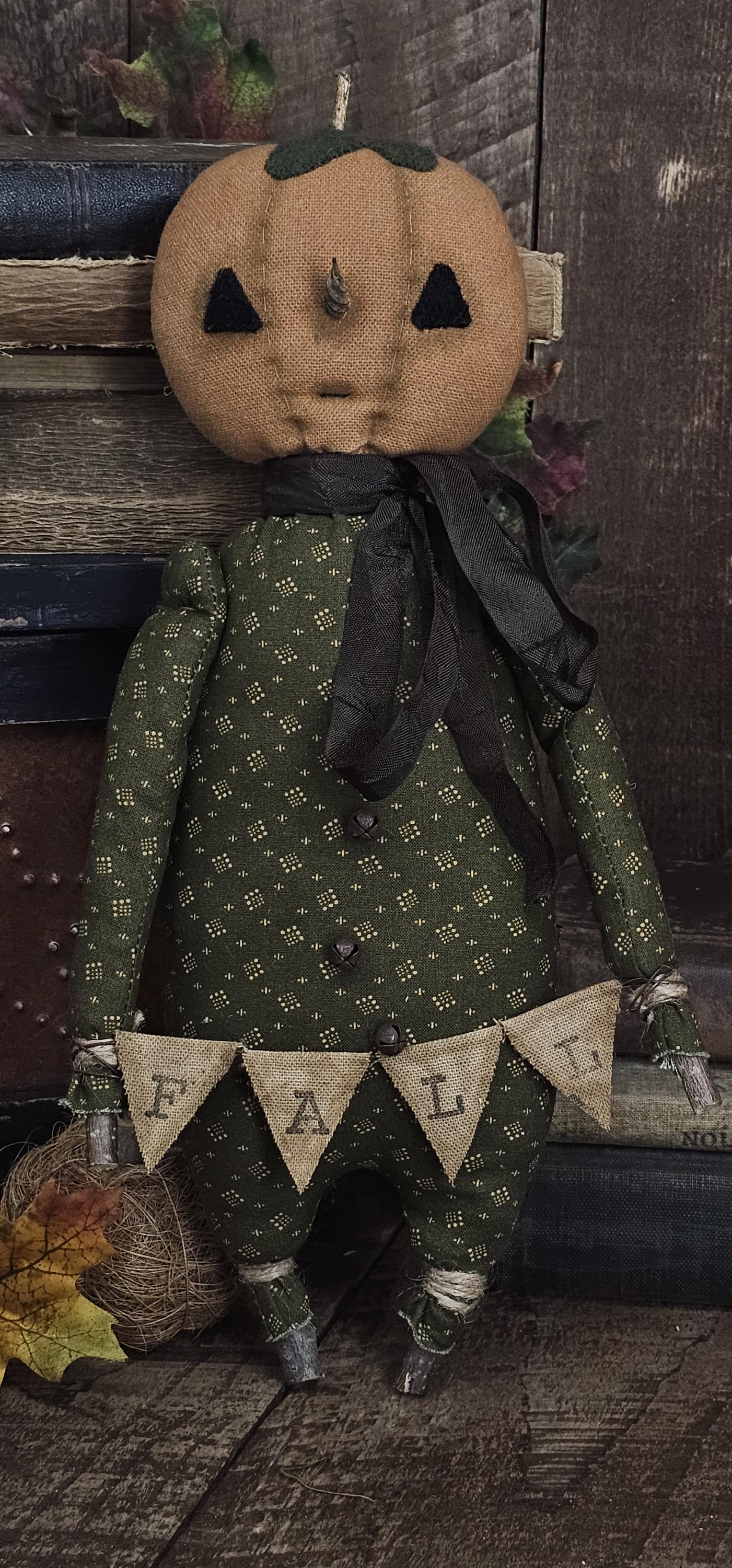 Primitive Pumpkin Peg Doll Fall Home Decor - Rustic Fall Farmhouse ...