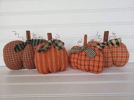 Fall Pumpkins Homespun Pumpkin Set Fall Primitive Pumpkin | Etsy
