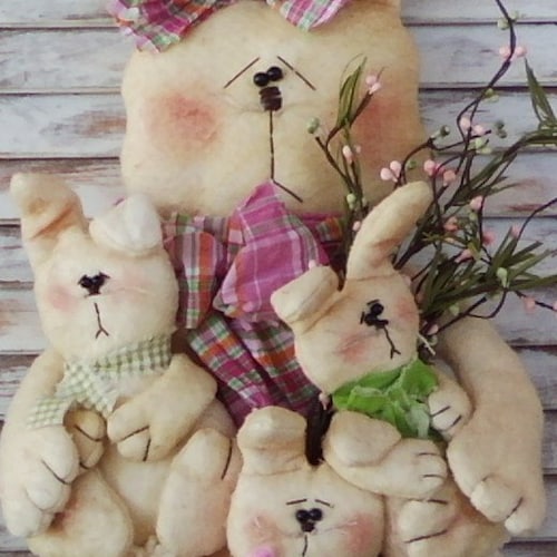 Bunny Pattern Spring Blessings Door Greeter Bunny E-pattern | Etsy