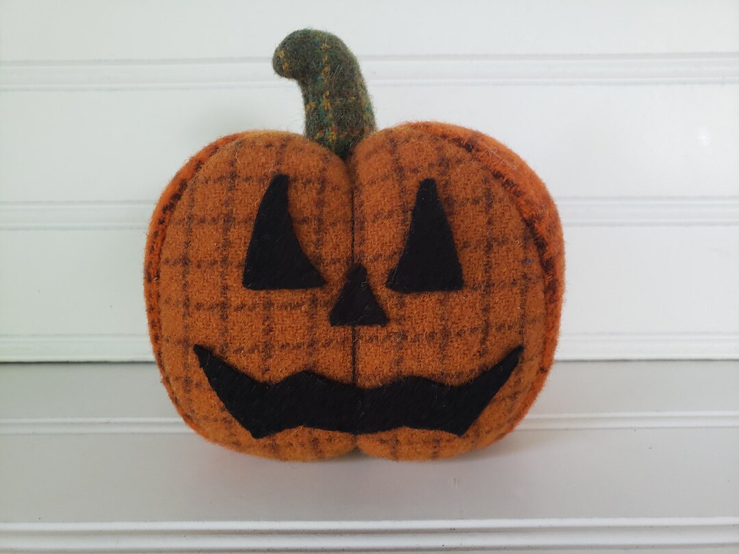 Wool Halloween Jack O Lantern - Halloween Wool Pumpkin - Spooky Wool ...