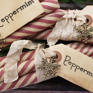 Vintage Fabric Peppermint Sticks - Christmas Candy Tiered Tray Decor ...